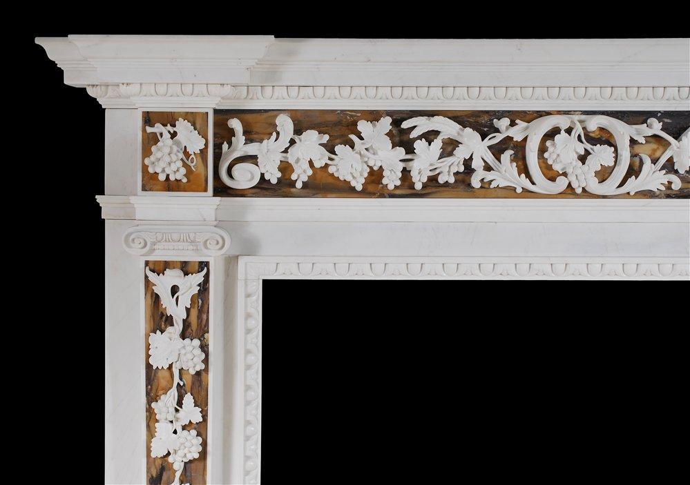 An English George II white marble fireplace with Siena inlay - Antique ...